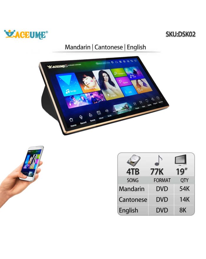 V6SK450 Series UNIVERSAL 19"Touch Screen Karaoke Player MIC Mandarin ...